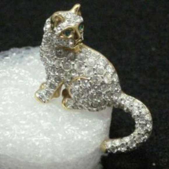 Swarovski | Jewelry | Swarovski Swan Signed Silvertone Clear Crystal ...